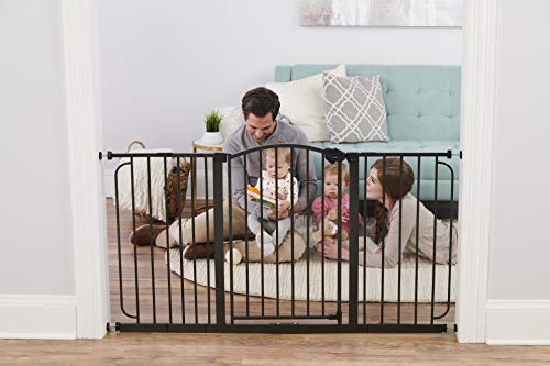 Regalo 58-Inch Home Accents Super Wide Walk Through Baby Gate, Includes 4-Inch, 8-Inch and 12-Inch Extension, 4 Pack of Pressure Mounts and 4 Pack of Wall Cups and Mounting Kit