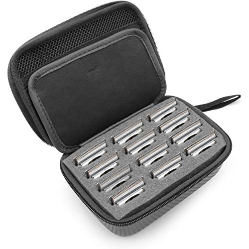 CASEMATIX Hair Clipper Guard Blade Holder Case for Barbers and Stylist Compatible with 12 Metal Andis, Oster, Wahl, Babyliss Detachable Clippers Metal Guards - Blade Storage Case Only