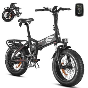 eahora x5 folding electric bike adults 750w 30 mph up to 60 miles fat tire electric bike with 48v 15ah battery foldable electric bicycles with shimano 7 speed,color lcd display