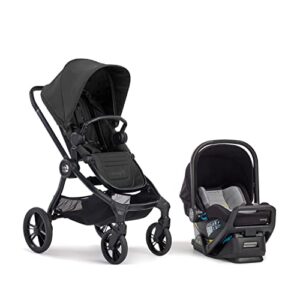 baby jogger® city sights® travel system – convertible stroller with included city go infant car seat, rich black