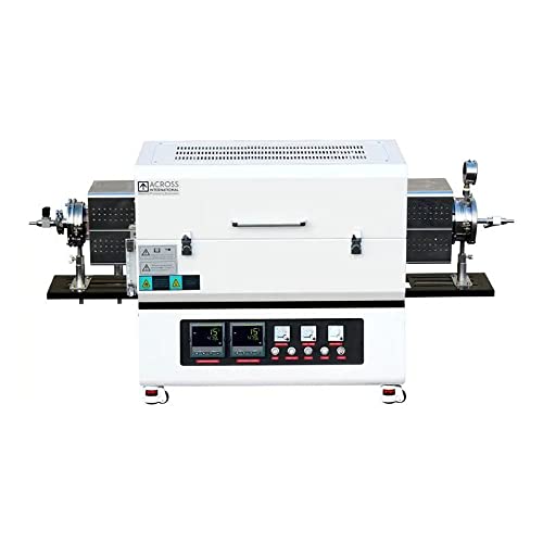 Across TFM2.1200.100 2-Zone Tube Furnace with Kanthal Sweden Heating Elements, 100 mm OD Tubes, 208-240V, 50/60 Hz, 1200°C Maximum Working Temperature, 16" Width, 25" Length, 24" Height