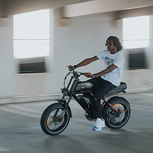 G-Force ZM Electric Bike with 750W Motor,20" x 4" Fat Tires Electric Bicycle for Adults with 48V 33.5Ah/20Ah Removable Battery,Extra-Long Range, 28 MPH,Shimano 7 Speed System,Dual Hydraulic Brakes