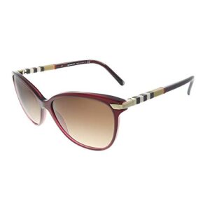 burberry be 4216 300213 dark havana plastic cat-eye sunglasses brown gradient lens