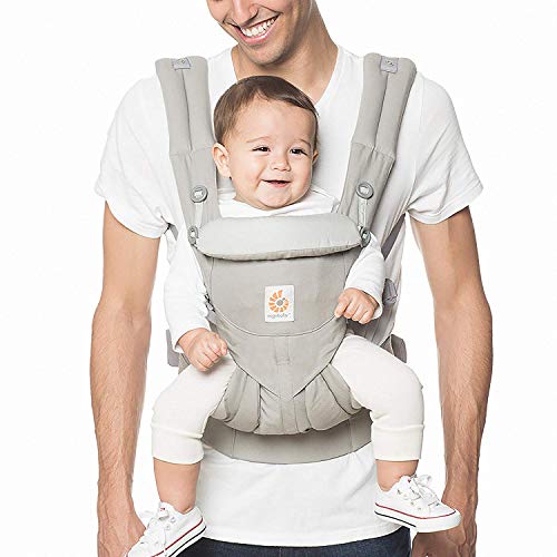 Ergobaby Omni 360 All-Position Baby Carrier for Newborn to Toddler with Lumbar Support (7-45 Pounds), Pearl Grey, One Size (Pack of 1)