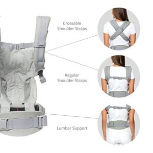 Ergobaby Omni 360 All-Position Baby Carrier for Newborn to Toddler with Lumbar Support (7-45 Pounds), Pearl Grey, One Size (Pack of 1)