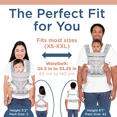 Ergobaby Omni 360 All-Position Baby Carrier for Newborn to Toddler with Lumbar Support (7-45 Pounds), Pearl Grey, One Size (Pack of 1)