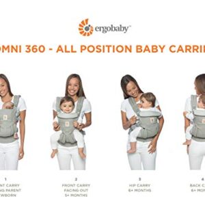 Ergobaby Omni 360 All-Position Baby Carrier for Newborn to Toddler with Lumbar Support (7-45 Pounds), Pearl Grey, One Size (Pack of 1)