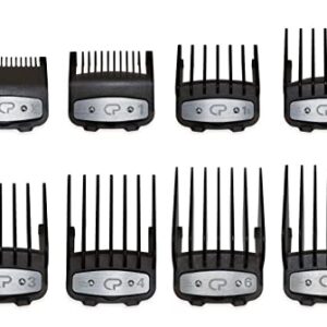 ClarityPro Professional Clipper Guards | Premium Magnetic Clipper Guards for Wahl, BabylissPRO, Gamma+, Stylecraft (All Excluding Andis and Oster) | From 1/16" to 1" - 8 Pack