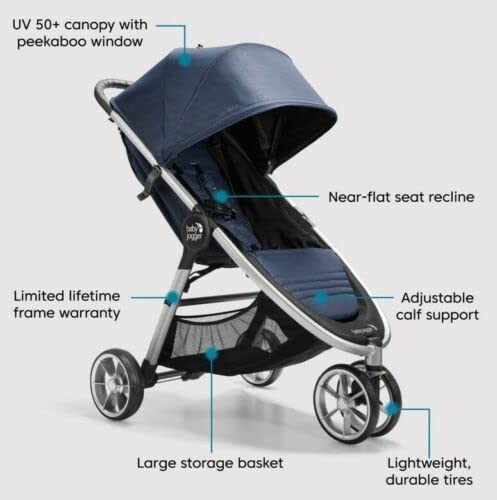 Baby Jogger City Mini 2 Lightweight 3-Wheel Stroller Storm Blue