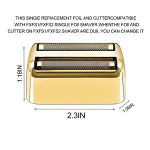 Shaver Replacement Foil and Cutters compatible with BaByliss Barberology Double FXFS2G Metal shaver foil replacement Gold