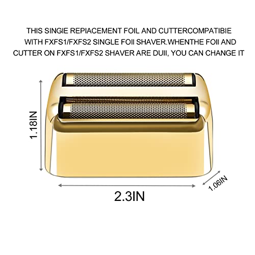 Shaver Replacement Foil and Cutters compatible with BaByliss Barberology Double FXFS2G Metal shaver foil replacement Gold