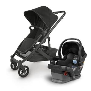 uppababy cruz v2 stroller – jake (black/carbon/black leather) + mesa infant car seat – jake (black)