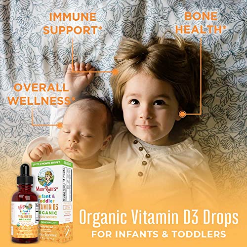 USDA Organic Vitamin D3 & Liquid Ionic Zinc for Infants & Toddlers Bundle by MaryRuth's | Immune Support | Vitamin D3 Supplement | Vegan | Gluten Free | Non-GMO