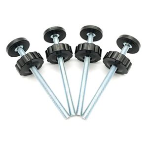 4 pack 8mm baby gate threaded spindle rod, replacement hardware parts kit for pet & dog pressure mounted safety gates – extra long wall mounting accessories screws rods adapter bolts black