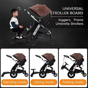 GemonExe Universal 2in1 Stroller Ride Board with Detachable Seat,Stroller Glider Board Suitable for Most Brands of Strollers, Holds Children Up to 55lbs