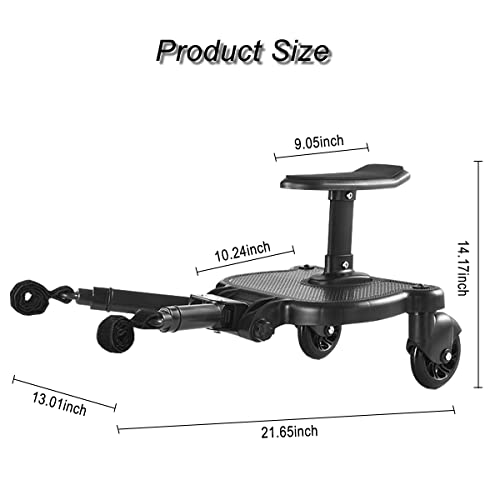 GemonExe Universal 2in1 Stroller Ride Board with Detachable Seat,Stroller Glider Board Suitable for Most Brands of Strollers, Holds Children Up to 55lbs