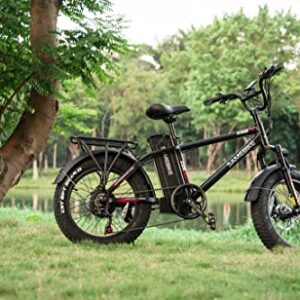 SAMEBIKE 750W Electric Bikes for Adults Up to 65 Miles EBike 4.0" Fat Tire Electric Bike 27 Mph Moped Electric Mountain Bike with 48V 13Ah Battery, Shimano 7 Speed, USB Display