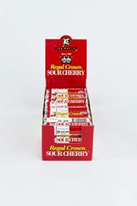 regal crown sour cherry candy rolls | traditional sour cherries candy | tart and tangy old fashioned sour cherry hard candy brought to you by iconic candy | 24 count