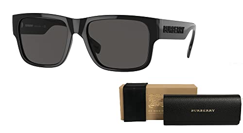 BURBERRY Knight BE4358 400187 57MM Blue/Dark Grey Square Sunglasses for Men + BUNDLE With Designer iWear Complimentary Eyewear Kit