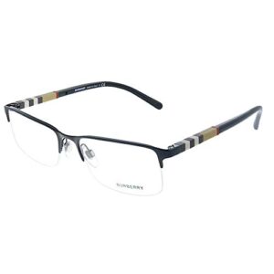 burberry be 1282 1001 black palladium metal semi-rimless eyeglasses 55mm