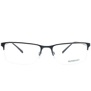 BURBERRY BE 1282 1001 Black Palladium Metal Semi-Rimless Eyeglasses 55mm