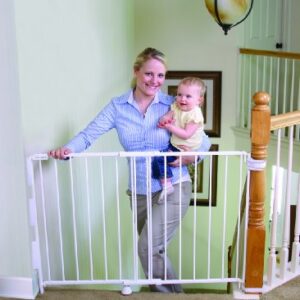 Regalo 2-in-1 Stairway and Hallway Wall Mounted Baby Gate, Bonus Kit, Includes Banister and Wall Mounting Kit