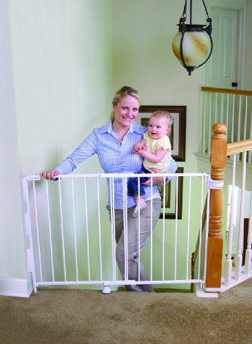 Regalo 2-in-1 Stairway and Hallway Wall Mounted Baby Gate, Bonus Kit, Includes Banister and Wall Mounting Kit