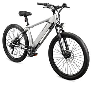 schwinn marshall adult electric hybrid bike, large/x-large step-over frame, 7 speed, 27.5-inch wheels, matte grey