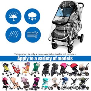 Stroller Rain Cover,Universal Stroller Accessory,Waterproof, Windproof Protection,Protect from Dust Snow,Baby Travel Weather Shield