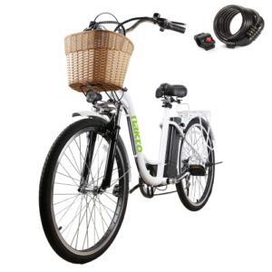 nakto electric bike 26″ electric bicycle for adults 250w brushless gear motor 6-speed gear e-bike with removable waterproof large capacity 36v10.4a lithium battery and battery charger