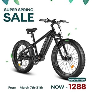 Asomtom Electric Bikes for Adults 750W BAFANG Motor 48V 15Ah Removable Battery 26" Fat Tire Electric Mountain Bike with Shimano 7-Speed e-Bikes with 45-60 Mile Range - UL Certified