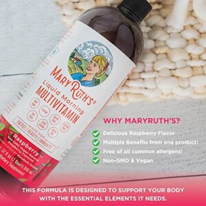 Liquid Morning Multivitamin Raspberry Kids & Probiotic USDA Organic Gummies Bundle by MaryRuth's | Immune Support | Kids Digestive & Gut Health Supplement for Men, Women & Kids