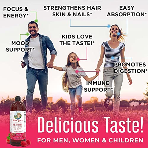 Liquid Morning Multivitamin Raspberry Kids & Probiotic USDA Organic Gummies Bundle by MaryRuth's | Immune Support | Kids Digestive & Gut Health Supplement for Men, Women & Kids