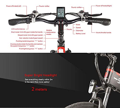 SAMEBIKE Electric Folding Bicycle for Adults, L026 Mountain Electric Bike EBike 500W 48V 10AH Lithium Battery 26 inch Foldable Commuter EBike for Men/Women (Black)