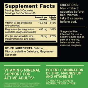 Optimum Nutrition Opti-Men, Mens Daily Multivitamin Supplement (150 Count) with ZMA Muscle Recovery and Endurance Supplement for Men and Women, Zinc and Magnesium Supplement (180 Count) - Bundle Pack