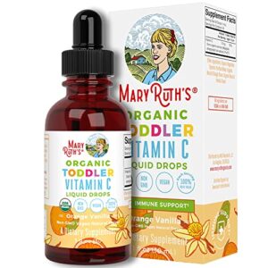 Toddler Multivitamin Gummies & USDA Organic Vitamin C Liquid Drops for Toddler Bundle by MaryRuth's | Vitamin C, D3, Zinc | Immune Support & Overall Health | Vegan | Non-GMO | Gluten Free