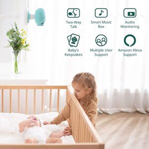 pixsee Smart Video Baby Monitor, Full HD Camera and Audio with Night Vision, Cry Detection, Temperature & Humidity Sensors and 2 Way Talk, Encrypted Wireless WiFi for Phone App, Supports Alexa