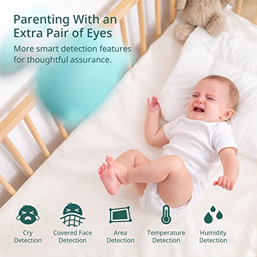 pixsee Smart Video Baby Monitor, Full HD Camera and Audio with Night Vision, Cry Detection, Temperature & Humidity Sensors and 2 Way Talk, Encrypted Wireless WiFi for Phone App, Supports Alexa