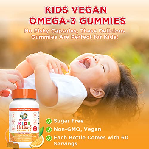 USDA Organic Vitamin C Gummies for Kids & Vegan Omega 3 Gummies for Kids Bundle by MaryRuth's | Immune Function & Overall Health | Omega 3 with Vitamin C, Vitamin E, Flaxseed Oil | Brain Health