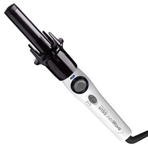 kiss products instawave automatic ceramic curling iron 1” kaci01, black; white