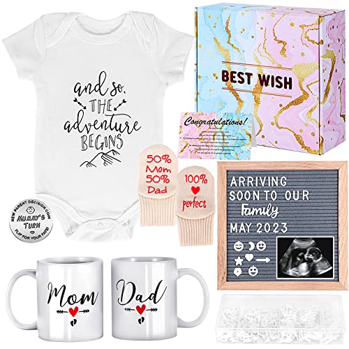 LIAVOEIZ Gift for New Parents-New Mom Gifts for Women- Announcements Pregnancy Gifts for First Time Moms, Gender Reveal Gifts for New Parents Mom and Dad Mugs