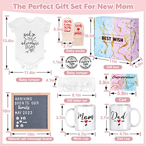 LIAVOEIZ Gift for New Parents-New Mom Gifts for Women- Announcements Pregnancy Gifts for First Time Moms, Gender Reveal Gifts for New Parents Mom and Dad Mugs