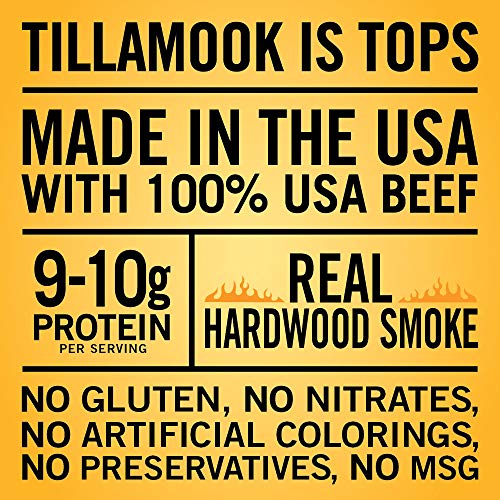 Tillamook Country Smoker Real Hardwood Smoked Beef Jerky, Sea Salt & Cracked Pepper, 10 Ounce