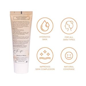 purlisse Perfect Glow BB Cream SPF 30: Clean & Cruelty-Free, Medium Flawless Coverage, Hydrates with Jasmine | Light 1.4oz