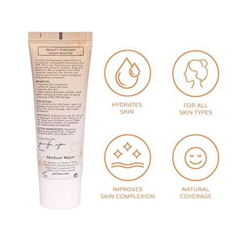 purlisse Perfect Glow BB Cream SPF 30: Clean & Cruelty-Free, Medium Flawless Coverage, Hydrates with Jasmine | Light 1.4oz