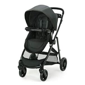 graco modes element stroller | baby stroller with reversible seat, extra storage, child tray, gotham