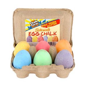 Regal Games Sidewalk Glitter Egg Chalk, 6 Count Chalk, Non-Toxic, Washable, Art Set