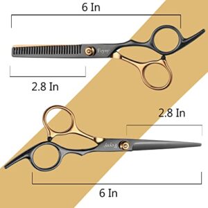 Hair Scissors Barber Shears Set, Fcysy Professional Hair Cutting Scissors Kit, Haircut Scissors Thinning Shears for Haircutting, Hairdresser Trimming Scissors Tools Hair Supplies for Men Women Pet