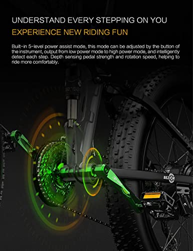 Bezior X PLUS Electric Bike for Adults, Foldable 26"x4.0 Fat Tire Electric Bicycle, 1500w Motor 48V 17.5Ah Removable Lithium Battery, Up to 25 MPH, Shimano 27-Speed Gear and Dual Shock Absorber Ebikes