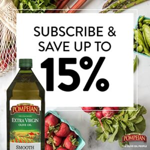 Pompeian Smooth Extra Virgin Olive Oil, First Cold Pressed, Mild and Delicate Flavor, Perfect for Sauteing and Stir-Frying, Naturally Gluten Free, Non-Allergenic, Non-GMO, 48 FL. OZ., Single Bottle